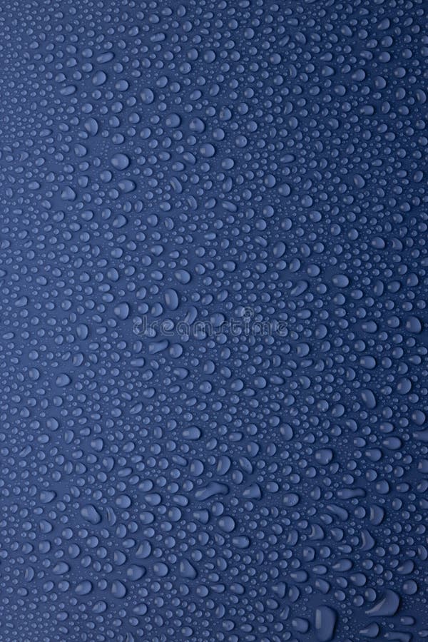 Water Drops on Rich Calm Blue Background As Colorful Pattern with Tiny ...
