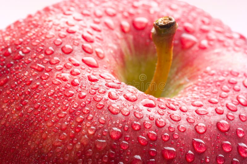 Water Drops on Ripe Red Apple Stock Photo - Image of nature, white ...