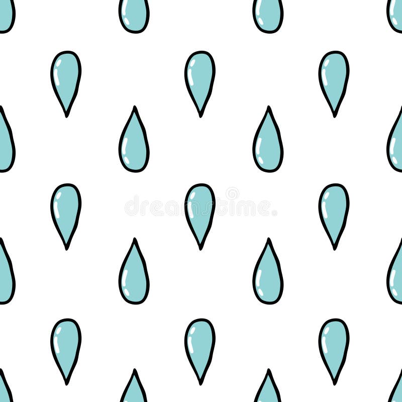 Water Drops Doodle Icon, Vector Illustration Stock Illustration ...