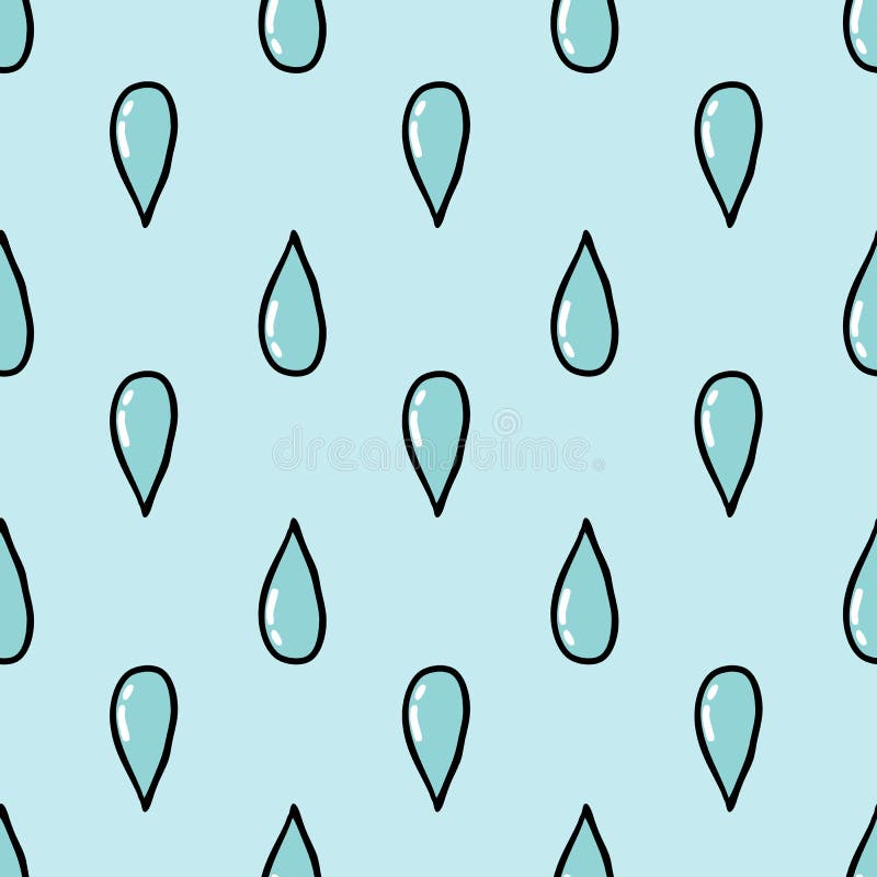 Water Drops Doodle Icon, Vector Illustration Stock Illustration ...