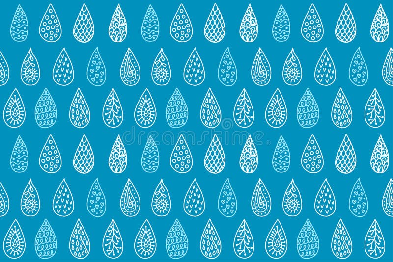 Water Drops Seamless Pattern Stock Vector - Illustration of icon ...