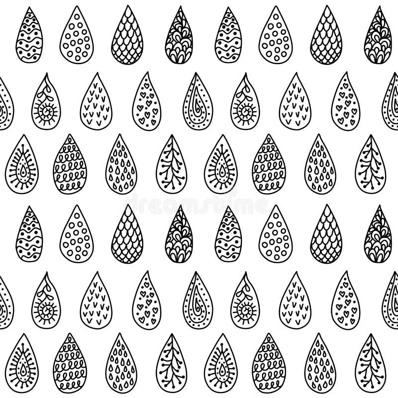 Water Drops Seamless Pattern Stock Vector - Illustration of paper ...