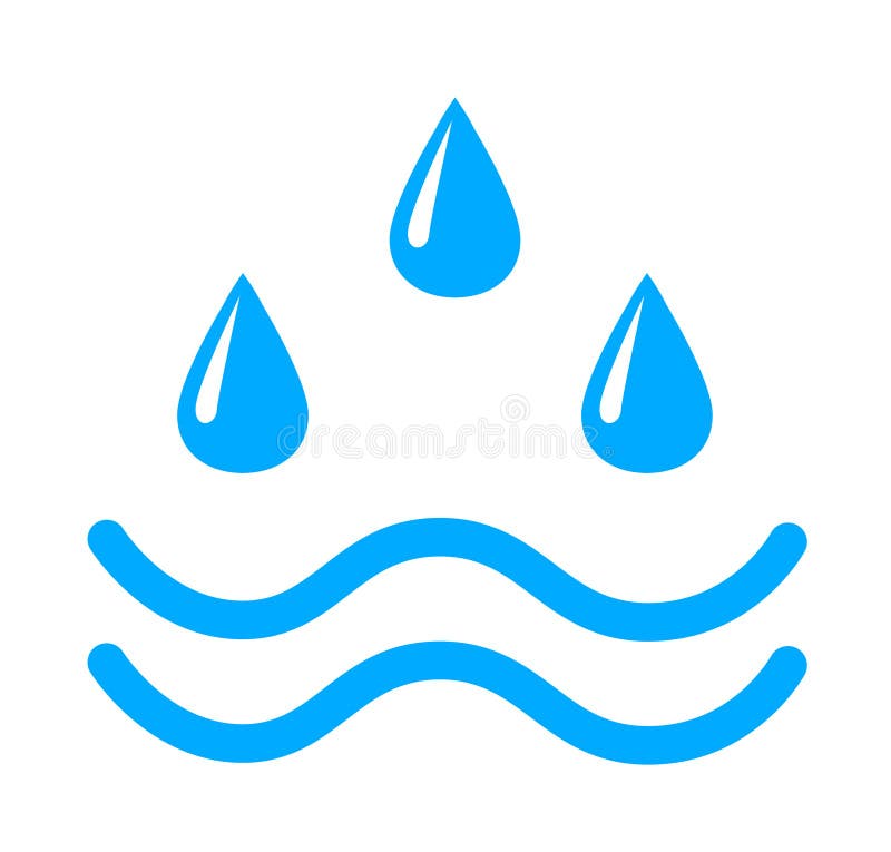 Water Drops Sign Vector Icon Isolated on White Background, Water Drop ...