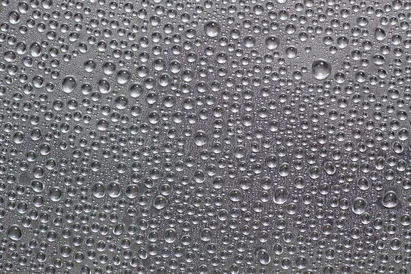 Water Drops on Silver Surface Stock Photo - Image of abstract ...