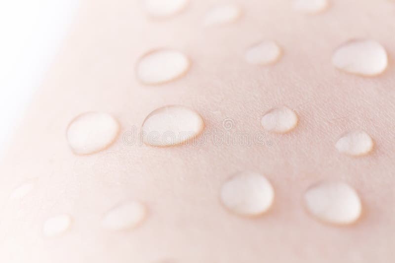 Water Drops Skin Side View Of Water Drops Moistening The Skin Texture