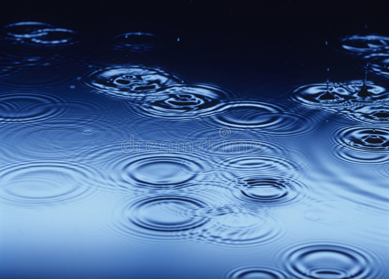 Water Rain Drops Ripples Raindrops Background Stock Photo - Image of ...