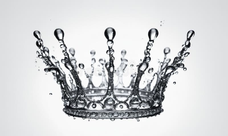 Water Drops Splashing To Form a Crown Stock Illustration - Illustration ...