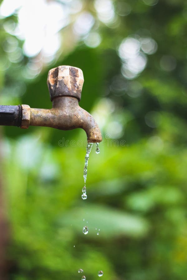 Water Drops from Tap Lower Angle Stock Image - Image of iron, animal ...
