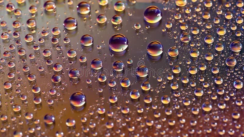 Water Drops. Texture of the Drops. Abstract Gradient Background. Golden ...