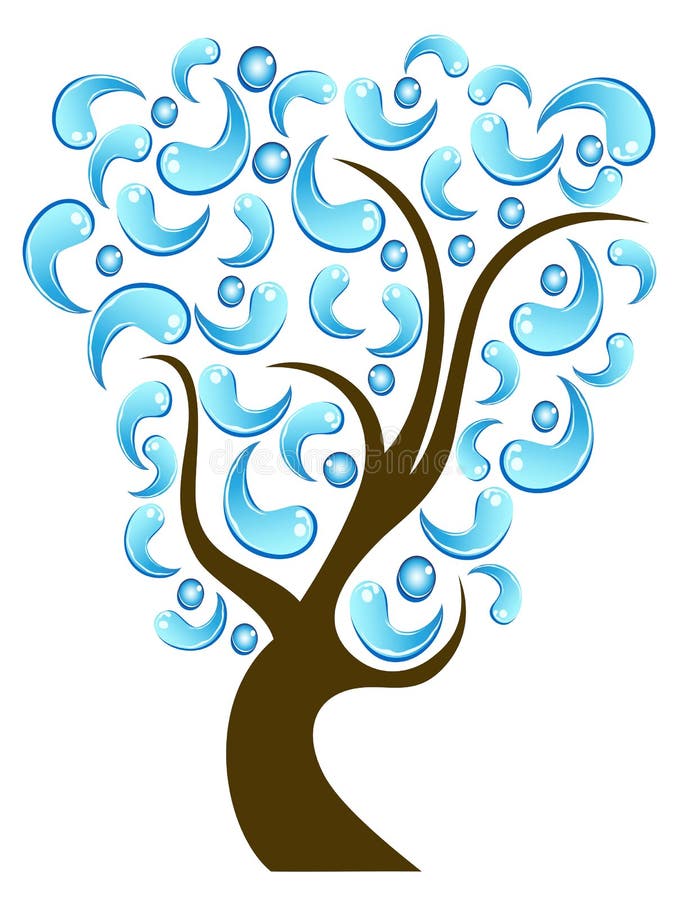 Water drops tree stock vector. Illustration of decorative - 98065541