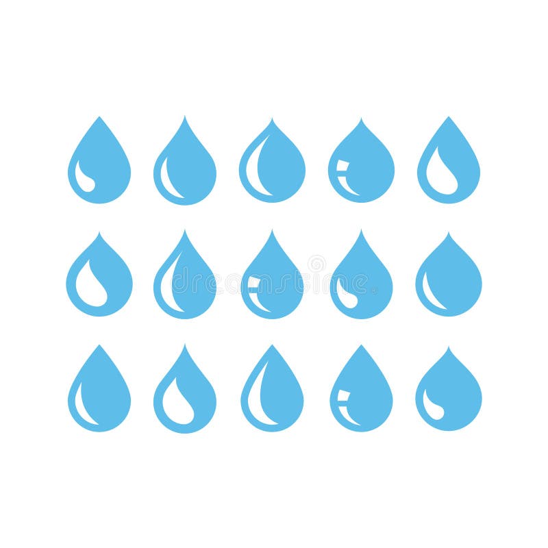 Water Drops Vector Icon Set Stock Vector - Illustration of fresh ...