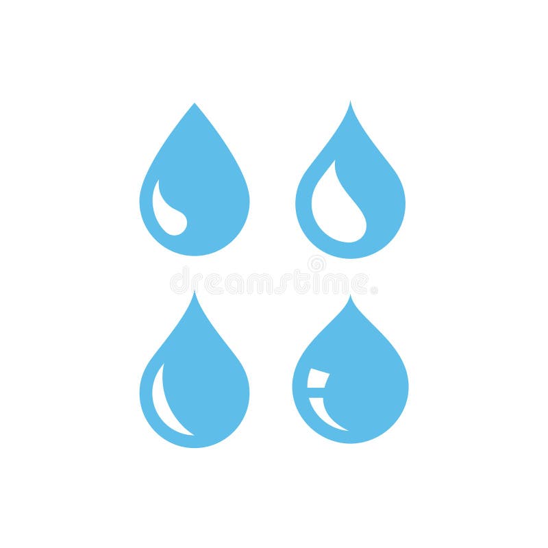 Water Drops Vector Icon Set Stock Vector - Illustration of sign, nature ...