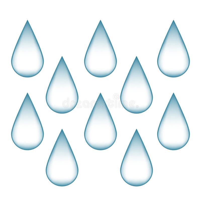 Water Drops are Voluminous. Many Drops Fall Stock Vector - Illustration ...