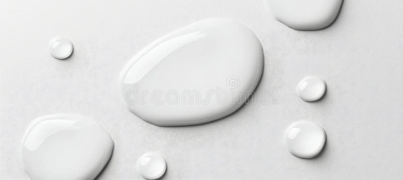 Water Drops on White Surface, Close Up View of Hydrophobic Effect ...