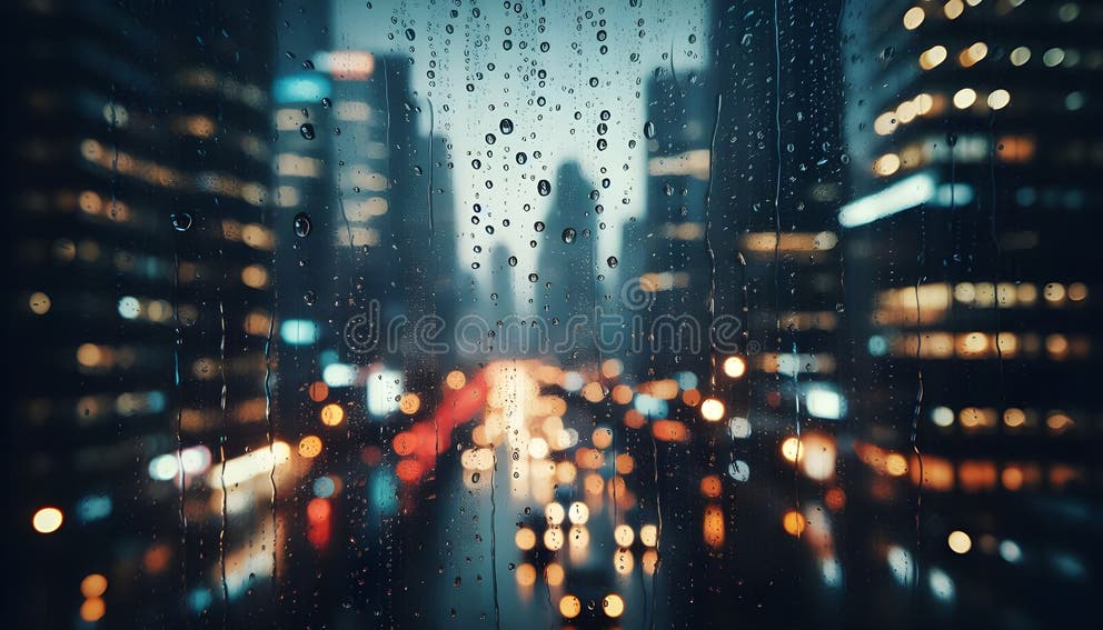 Water drops on a window stock photo. Image of pane, reflections - 369783106