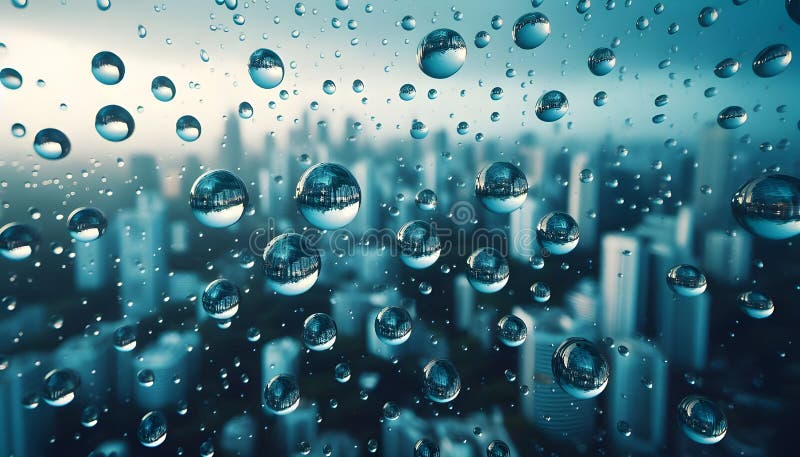 Water drops on a window stock image. Image of tips, condensation ...