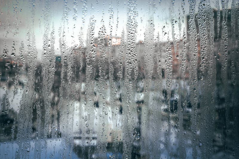 Water Drops on Window Glass, Abstract Pattern Texture Background Stock ...