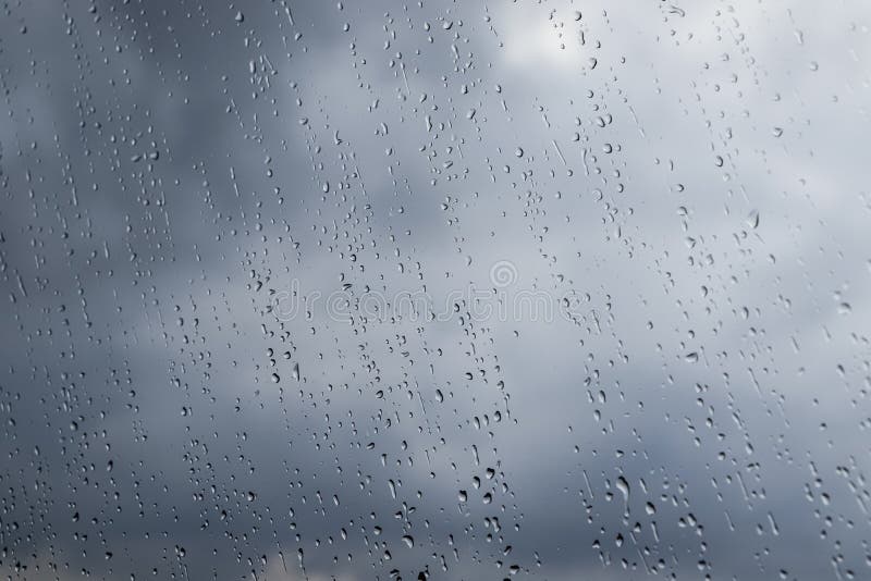 Water Drops on Window Glass, Closeup. Rainy Weather Stock Image - Image ...