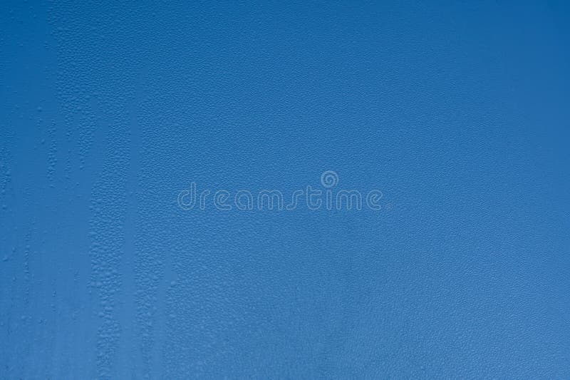 Water Drops on the Window Pane. Beautiful Blue Sky Stock Photo - Image ...