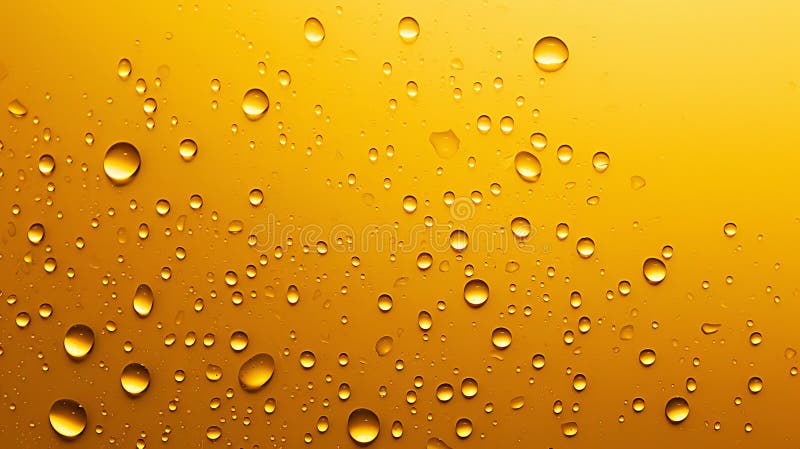 Water Drops Yellow Background Stock Illustration - Illustration of ...