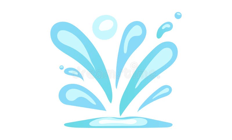 Fresh Water Effect with Flowing Sea Wave, Splashes and Drops. Stock ...
