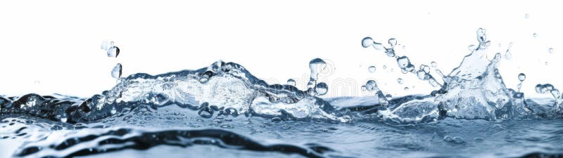 Water Element with Splashes and Waves of Clear Blue Water. Clean Water ...