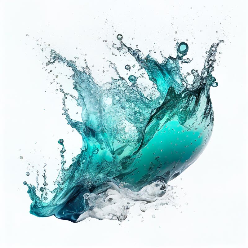 A Water Element Splashing in the Air Stock Illustration - Illustration ...