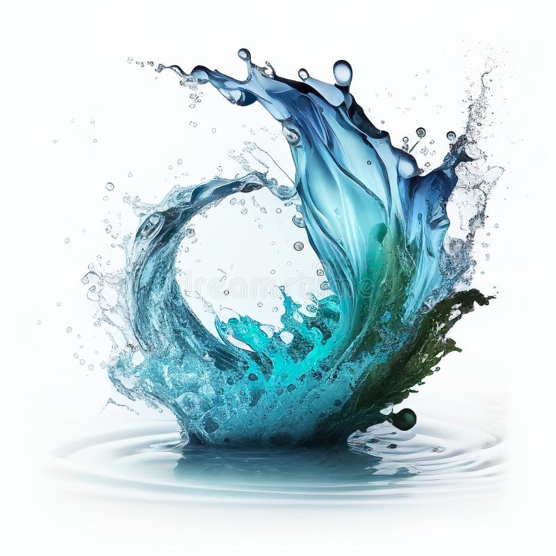 A Water Element Splashing in the Air Stock Illustration - Illustration ...