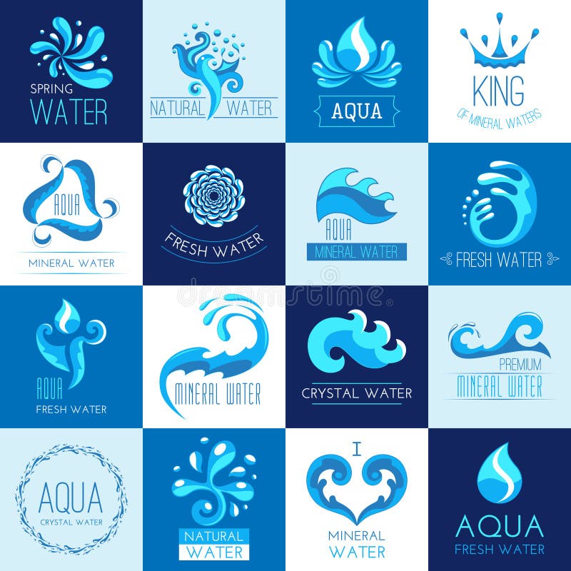 Water Emblems Set stock vector. Illustration of isolated - 53037883