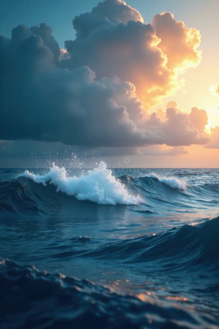 Water Evaporating from Ocean, Clouds Forming, Rain Falling, Globe ...