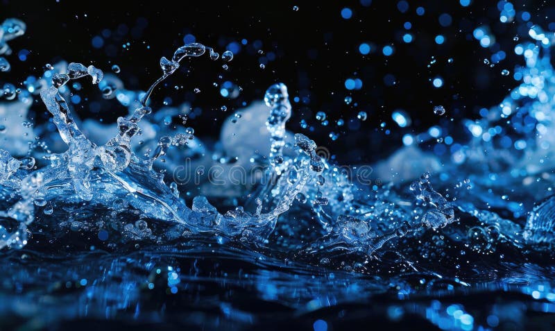 Water Explosion on Black Background Stock Image - Image of liquid ...