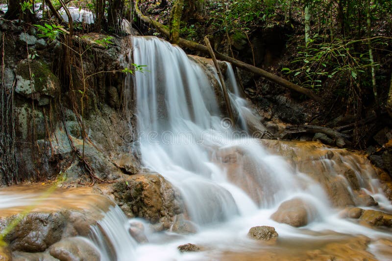 Water fall stock photo. Image of leaf, landscape, green - 46716370