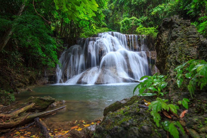 Water Fall in Deep Forest Thailand Stock Image - Image of falls ...