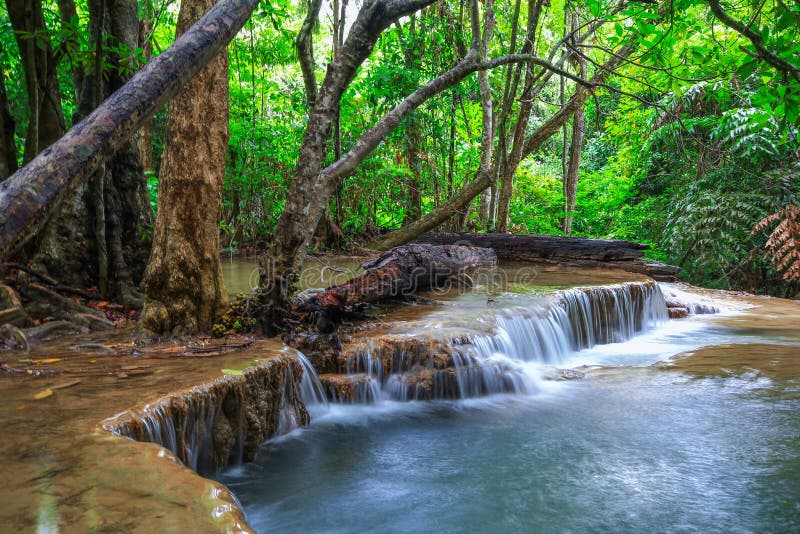 Water Fall in Deep Forest Thailand Stock Image - Image of falls ...