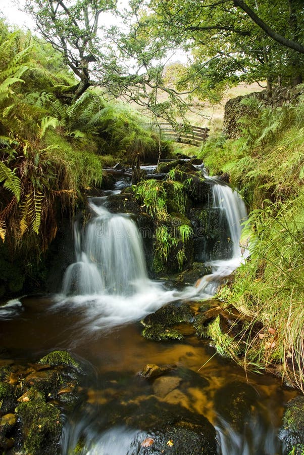 Water fall edale village stock photo. Image of river - 11750564