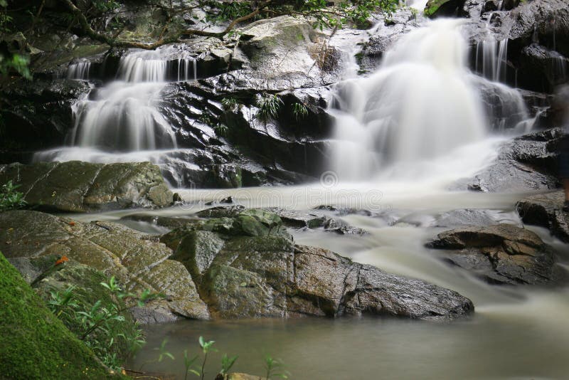 Water Fall in Little Hawaii Trail at Tko Stock Image - Image of stone ...