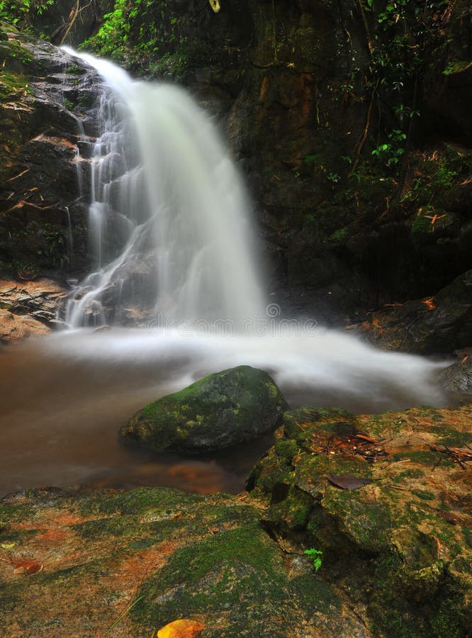 Water Fall in Spring Season Located in Deep Rain Forest Jungle Stock ...