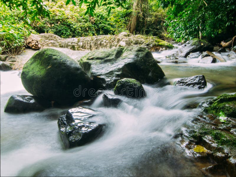 Water Fall in Thailand stock image. Image of waterfall - 79049449