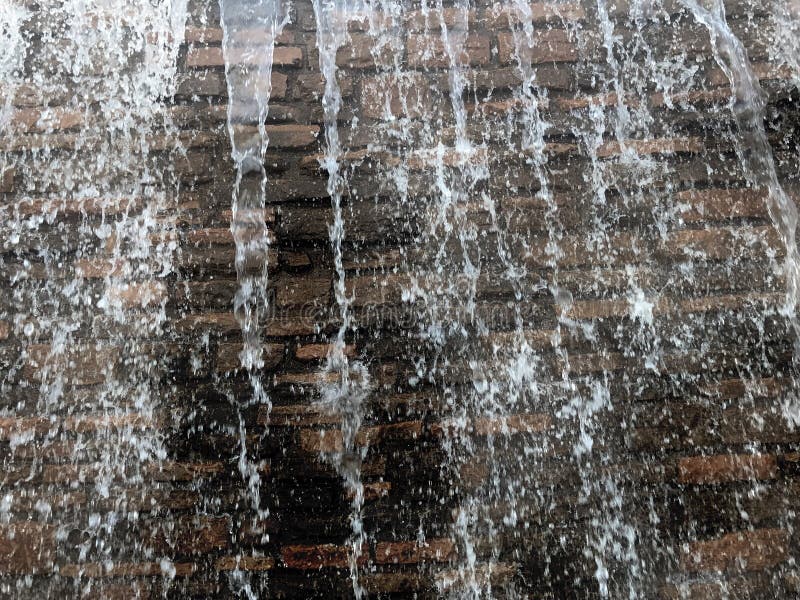 Water fall stock photo. Image of brick, water, fall, wall - 89167612