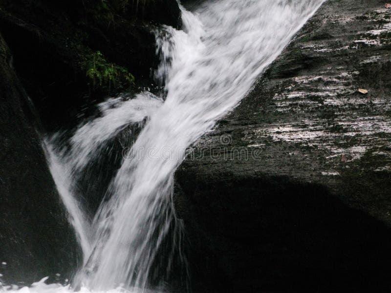 Water Falling Down a Natural Waterfall Stock Image - Image of vein ...