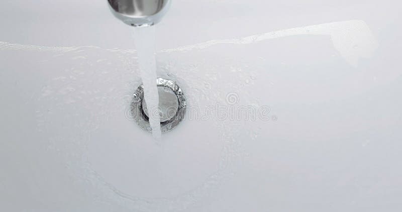 Water Falling Down in Sink Concept of Hygiene and Saving Stock Video ...