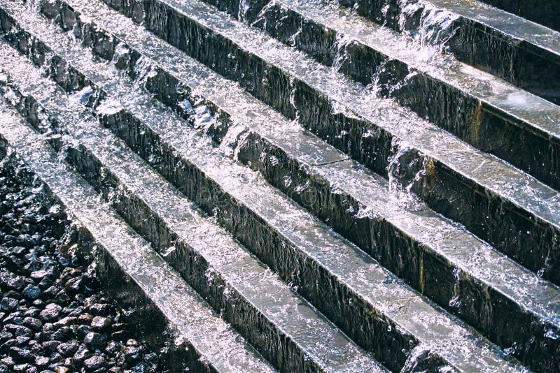Water Falling and Dripping on Stair Steps Stock Photo - Image of ...