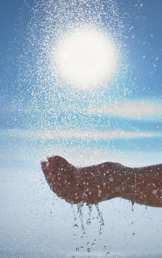 Water falling on hand stock image. Image of natural, drop - 21289737