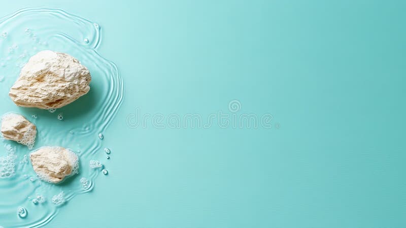 Water Falling from a Large Rock Creates a Calm Pool, with the Clear ...