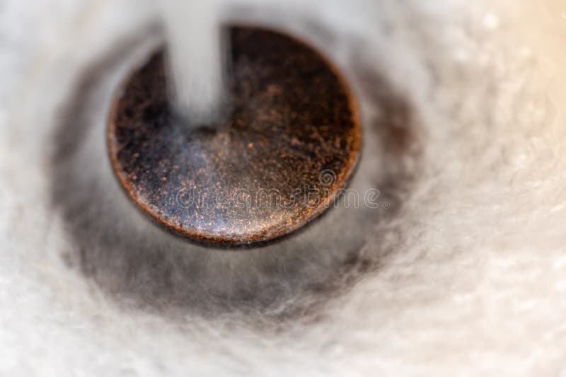 Water Falling on an Open Sink Drain. Stock Image - Image of drain ...