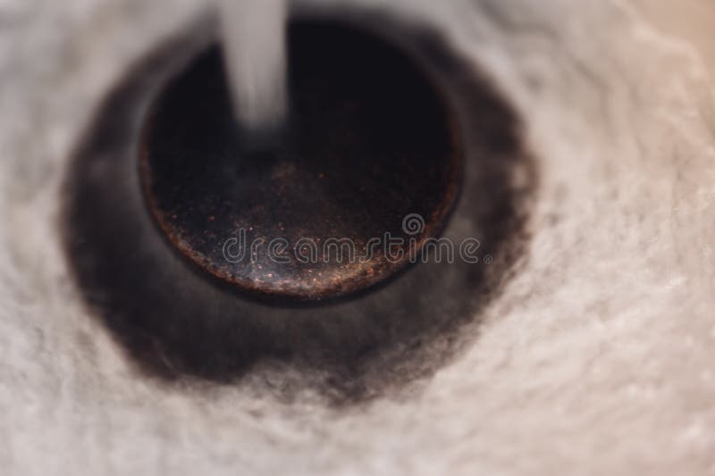 Water Falling on an Open Sink Drain. Stock Image - Image of sink ...