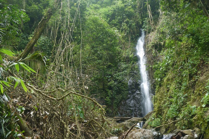 Water Falling on River Pass Rock and Stone at Pha Gnam Gnon Waterfall ...