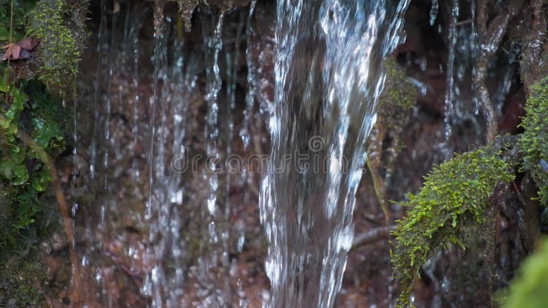 Water Falling from a Rocky Stone Edge Stock Footage - Video of fresh ...