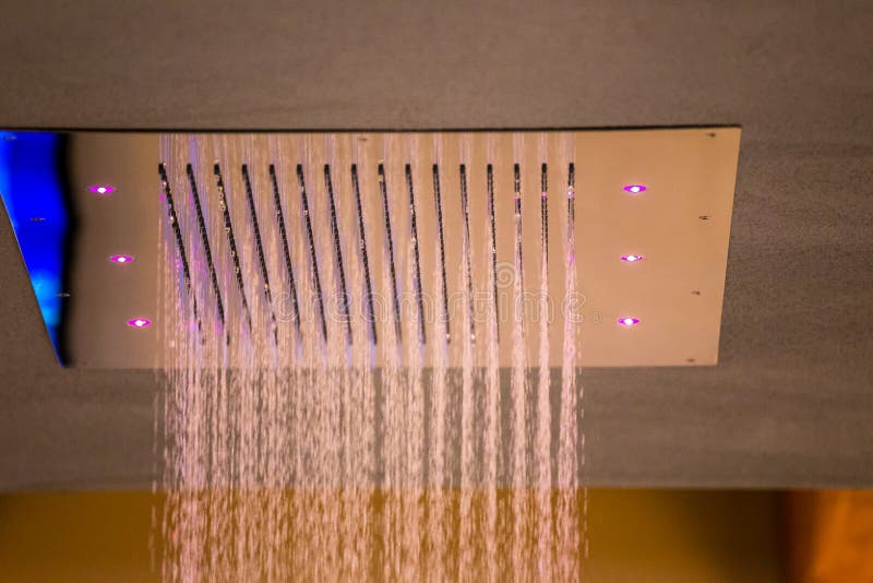 Water Falling from Showerhead Stock Image - Image of squared, design ...