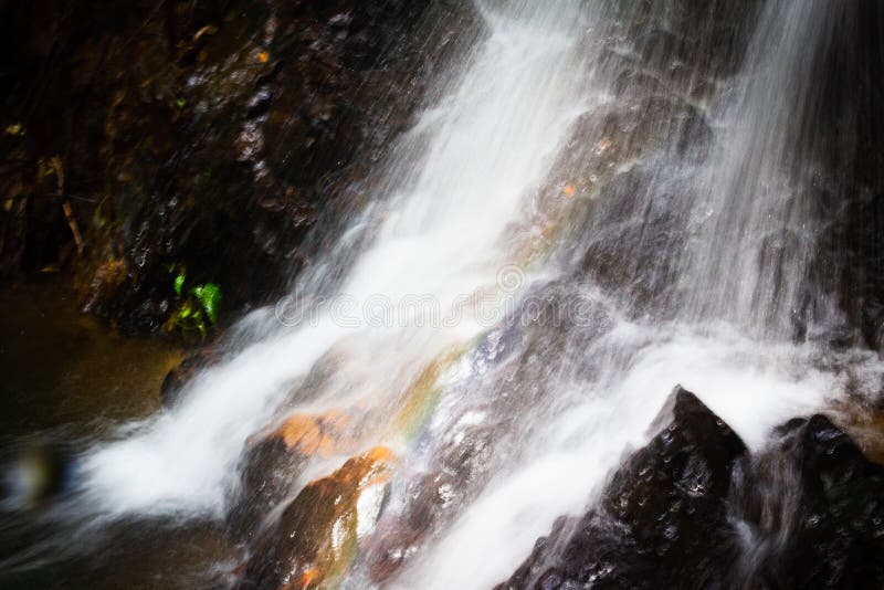 Water Falling on Stone in the Forest Stock Photo - Image of environment ...